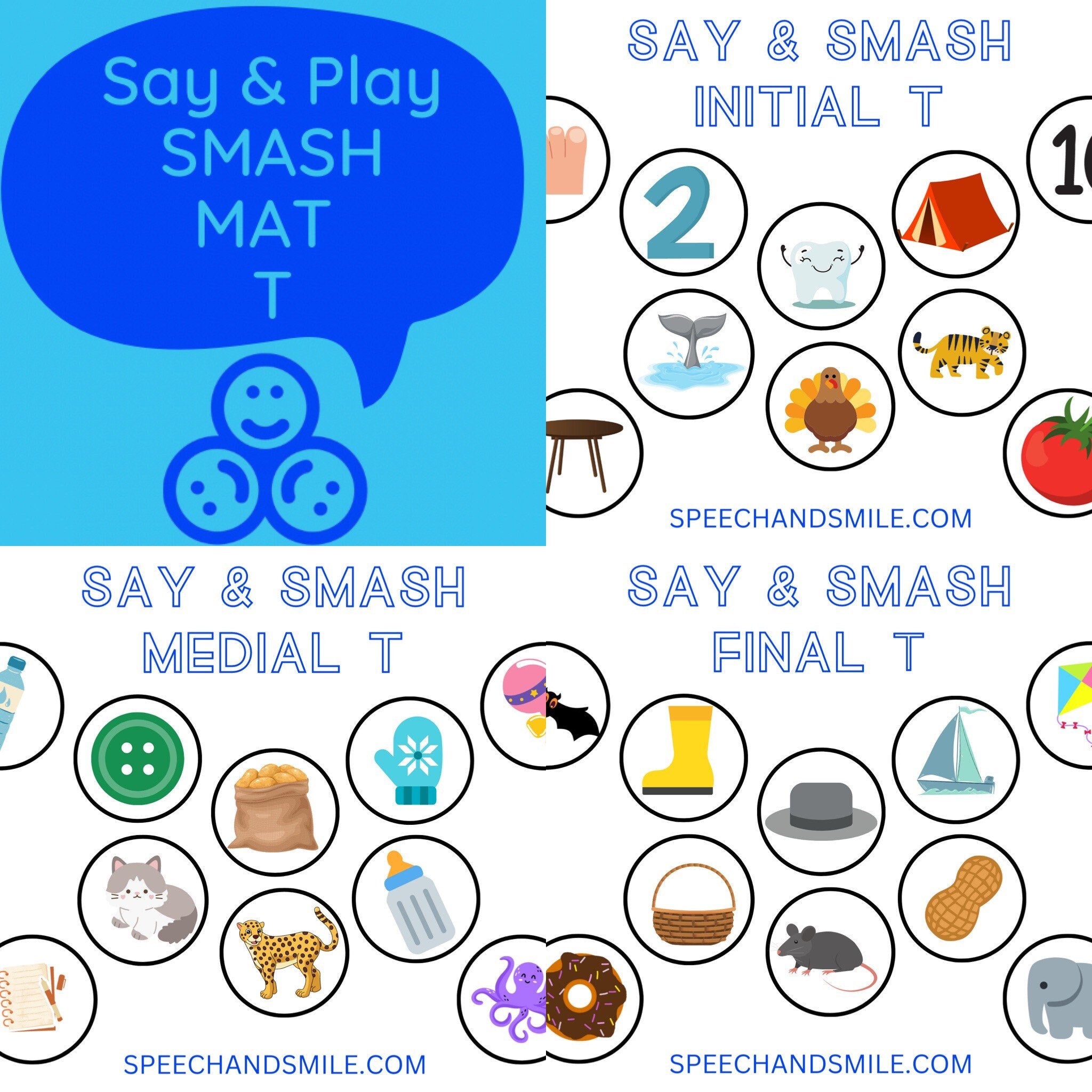 T Sound Smash Mat for Play Dough-Printable Speech Therapy Materials-Sp ...