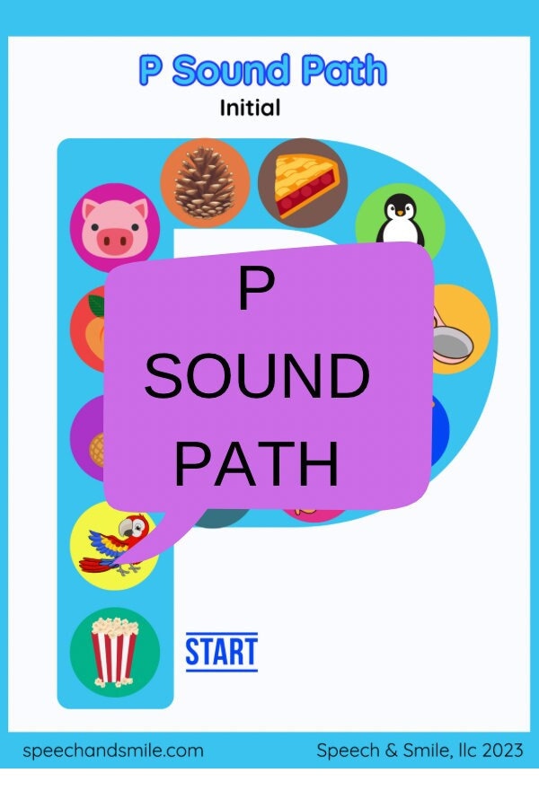 Letter P Sound Path Worksheet-P Sound Game-Articulation Game Printable ...