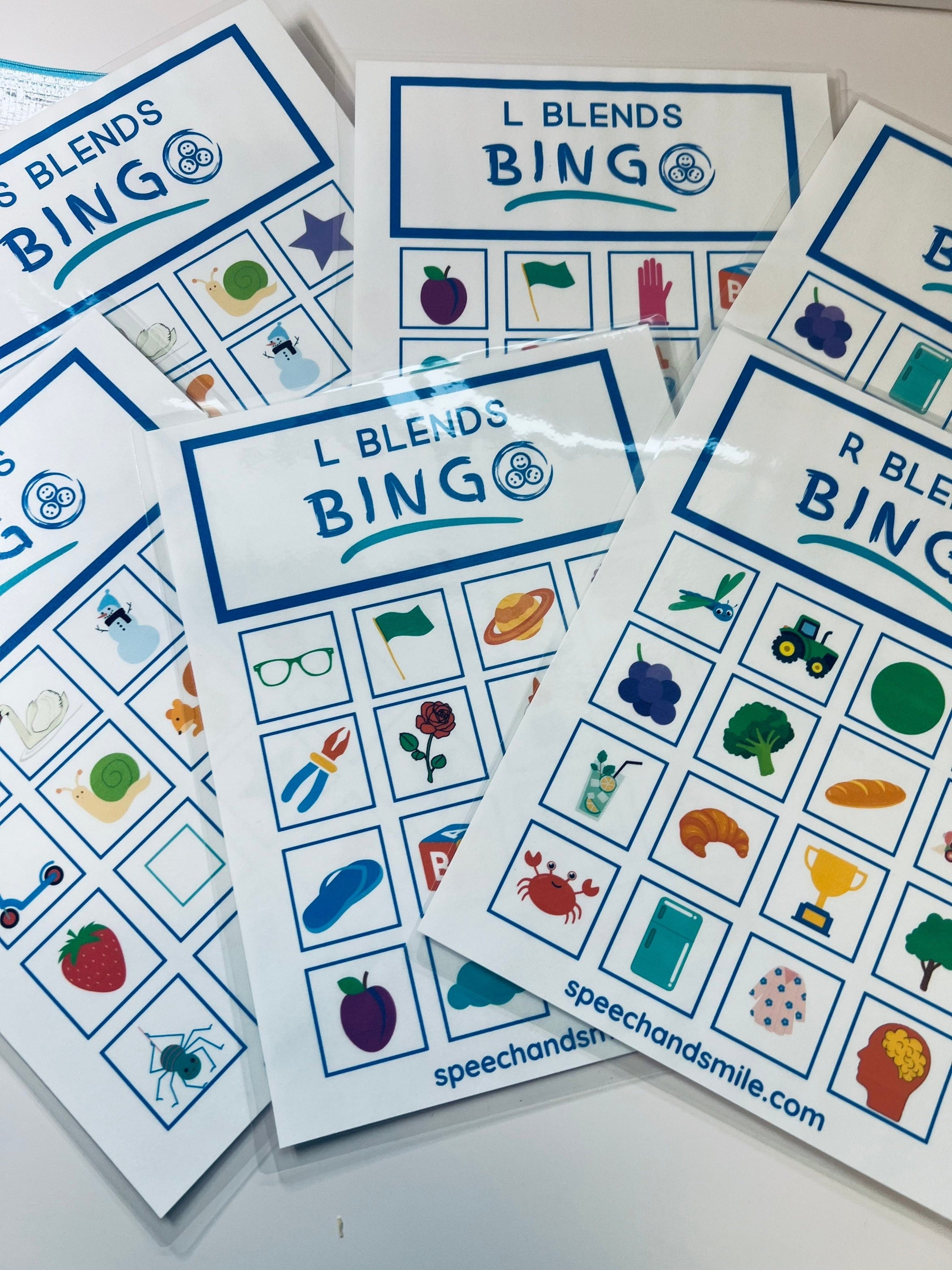 Blends Bingo Printable Boards-Speech Sounds Bingo-Speech Therapy-Speec ...