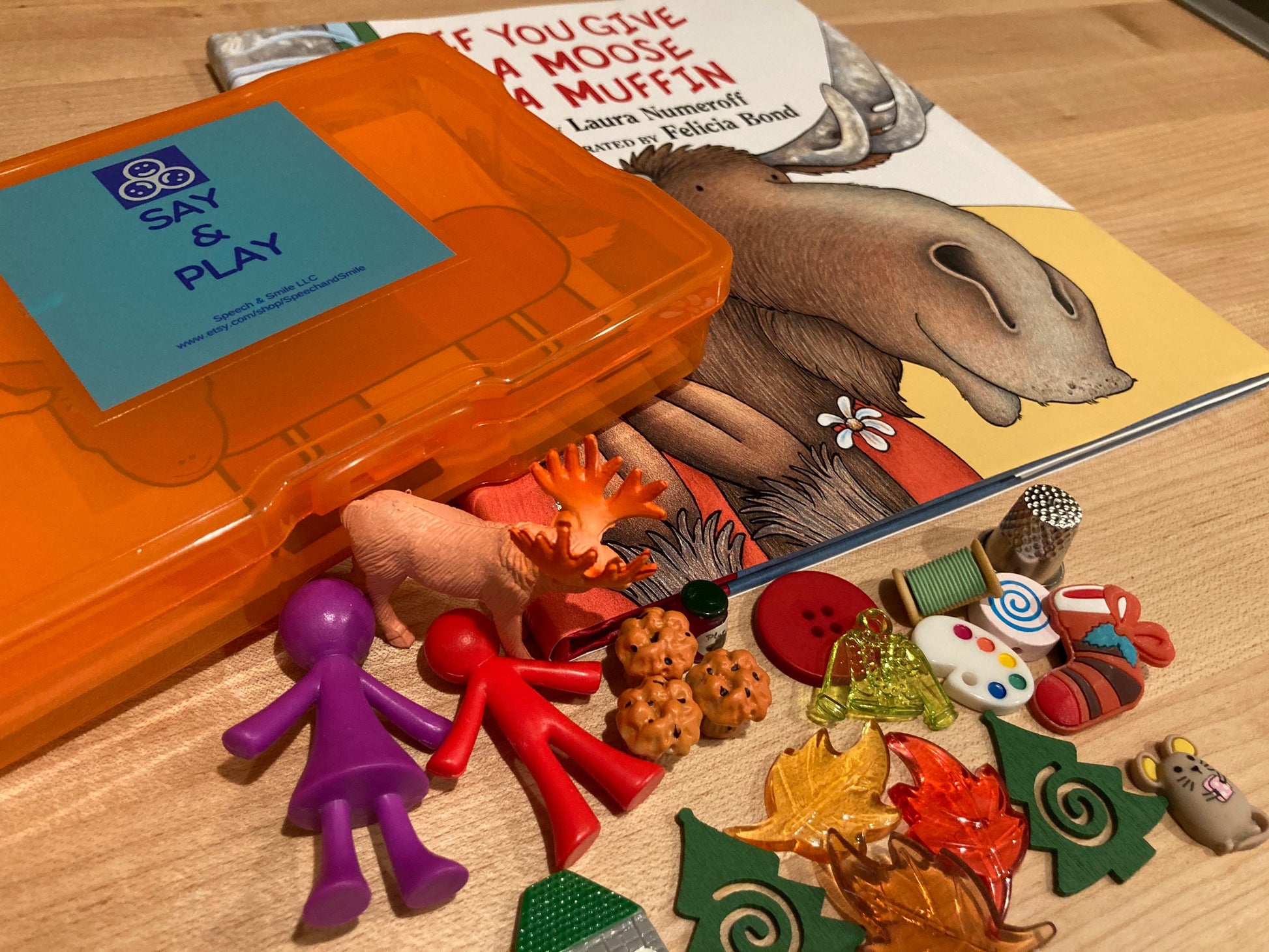 Story Kit-If You Give a Moose a Muffin Book and Objects-Speech Therapy ...