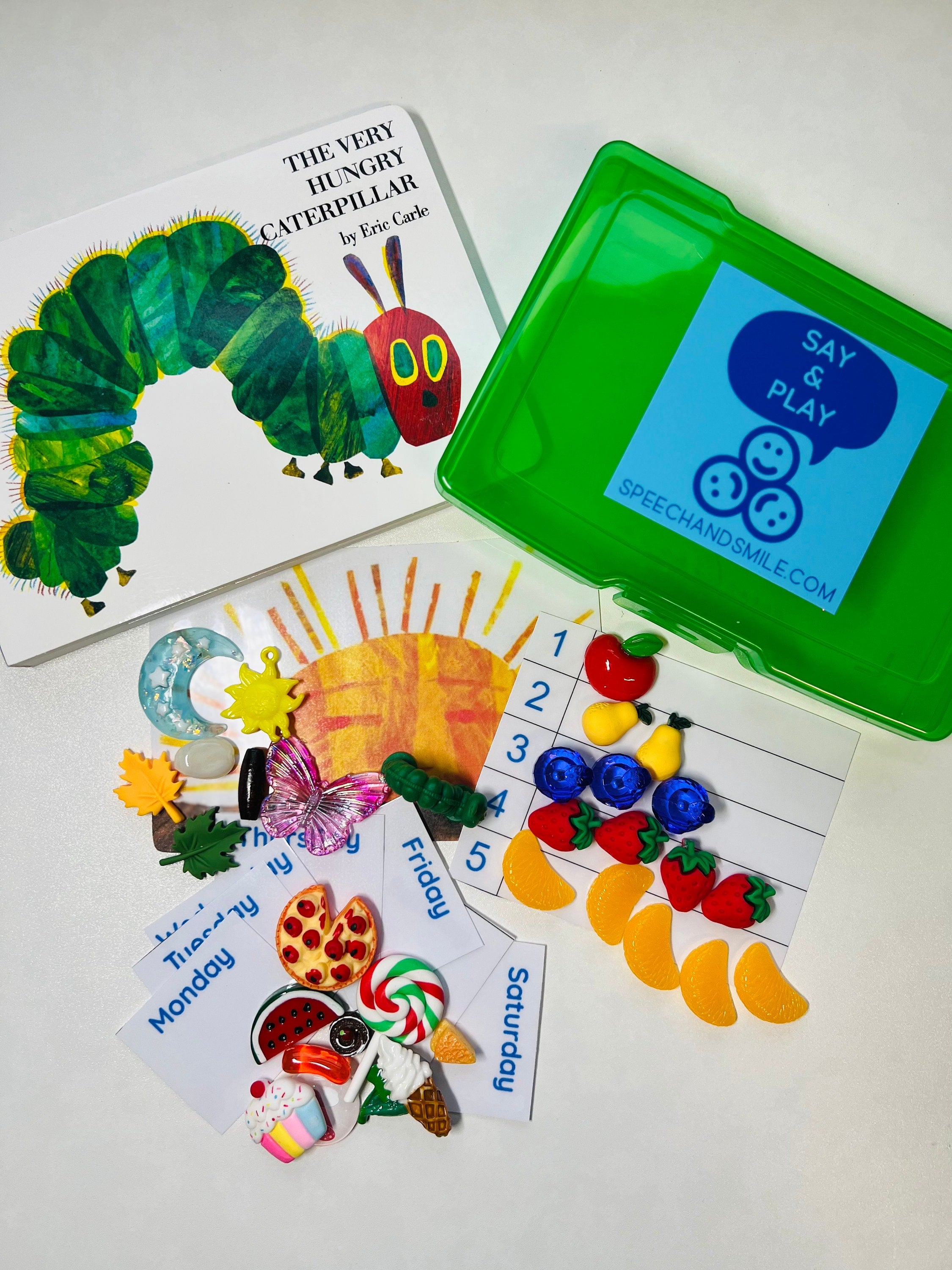 The Very Hungry Caterpillar Book and Story Objects Speech Therapy Mini ...