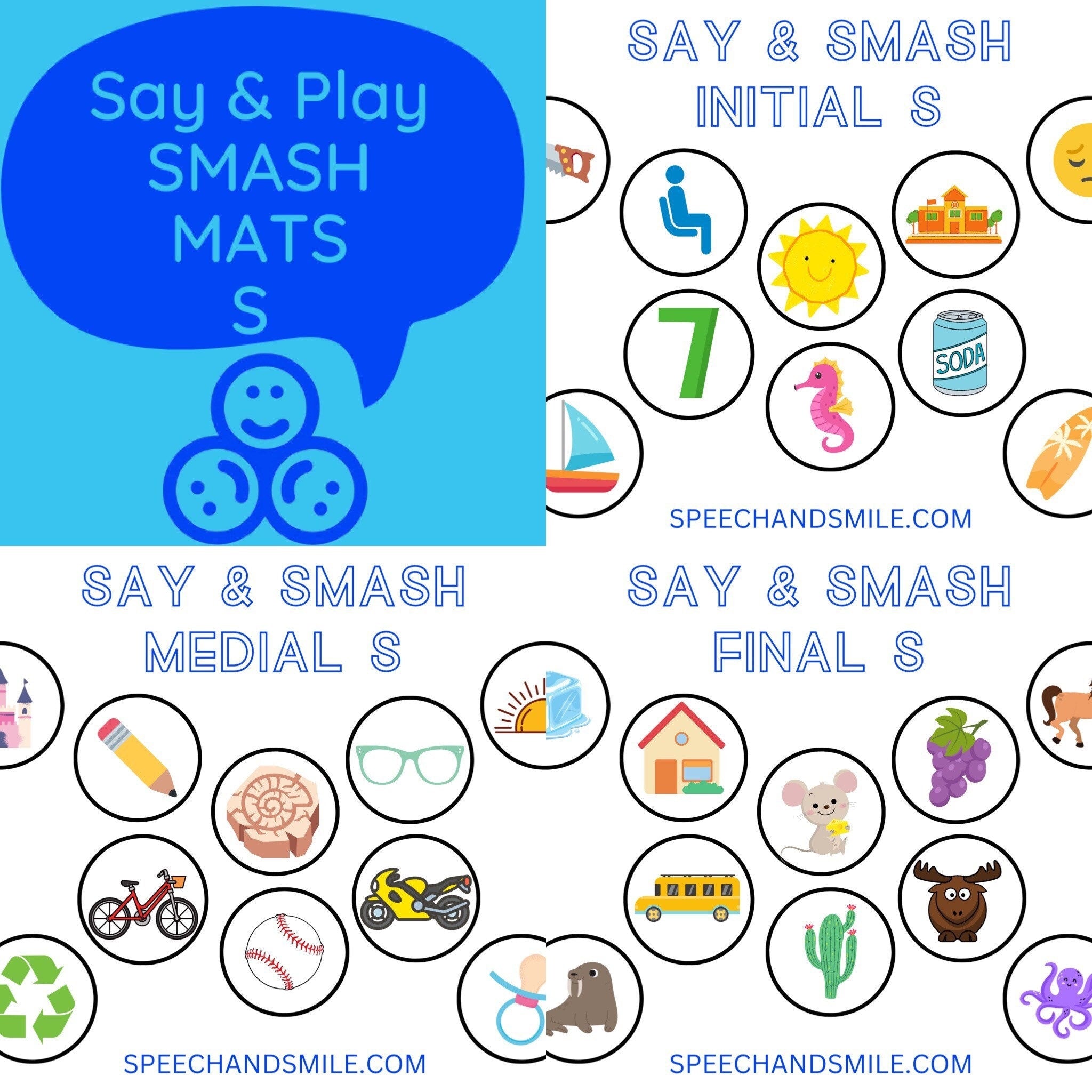 S Sound Smash Mat for Play Dough-Printable Speech Therapy Materials-Sp ...