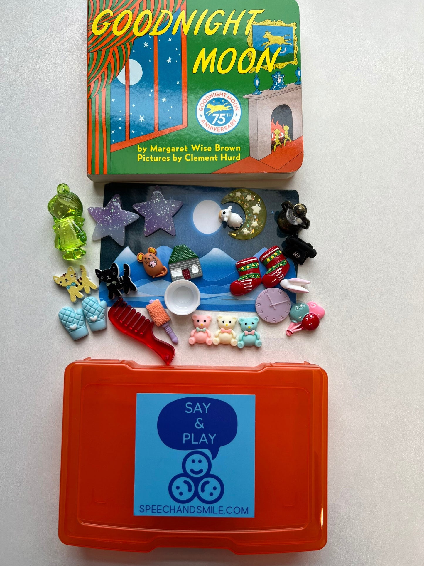 Story Kit-Good Night Moon Story Props-Speech Therapy Mini Objects-Mini ...