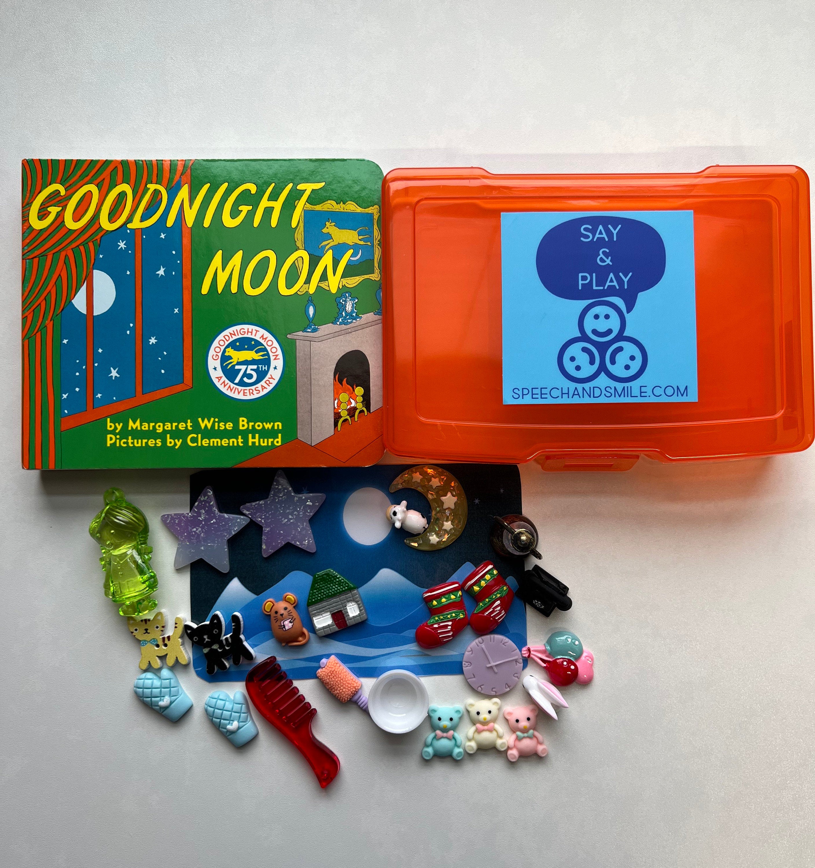 Story Kit-Good Night Moon Story Props-Speech Therapy Mini Objects-Mini ...