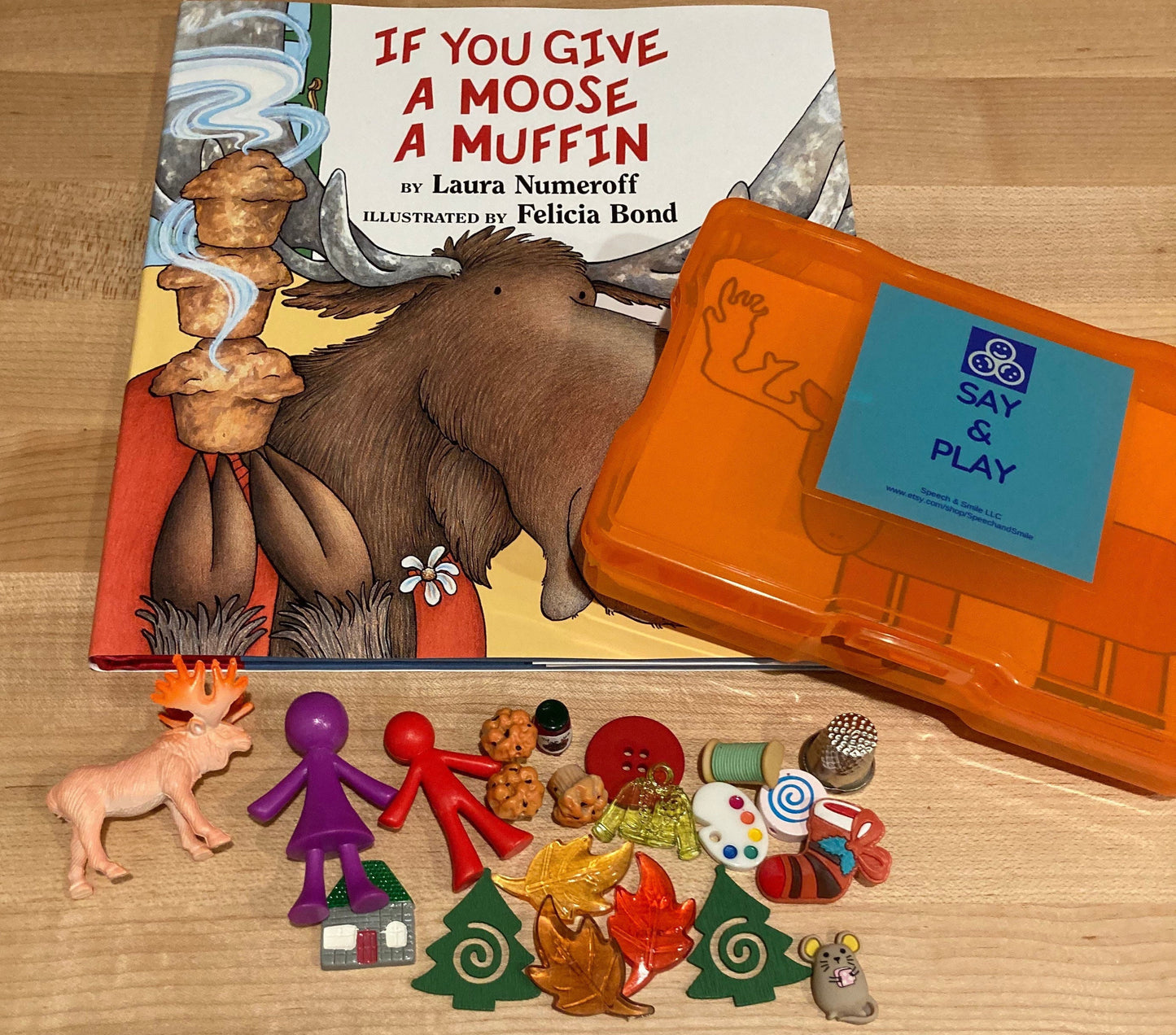 Story Kit-If You Give a Moose a Muffin Book and Objects-Speech Therapy ...
