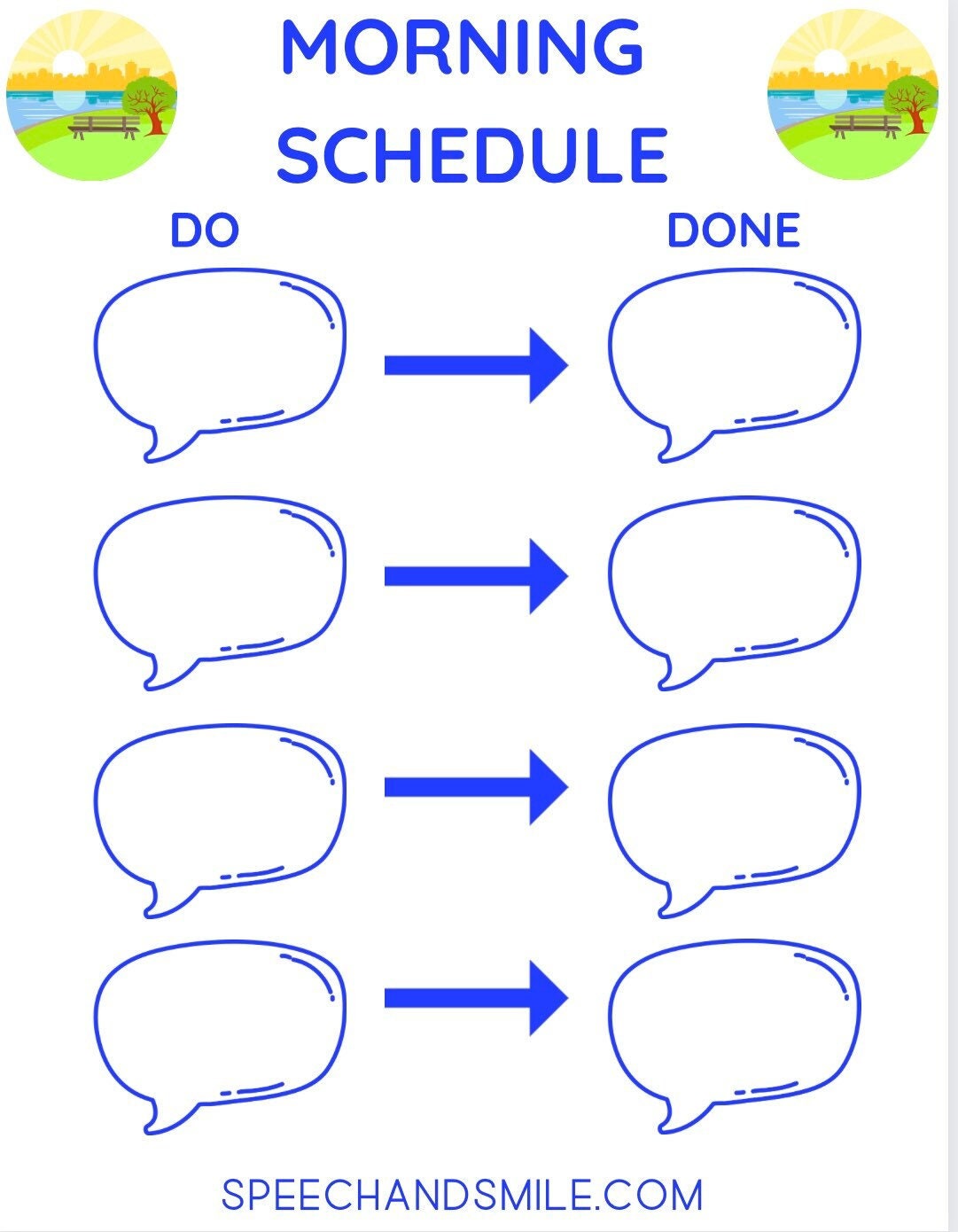 Visual Schedule Chart-Daily Routine Chart-DO DONE Move Chart-Speech Th ...